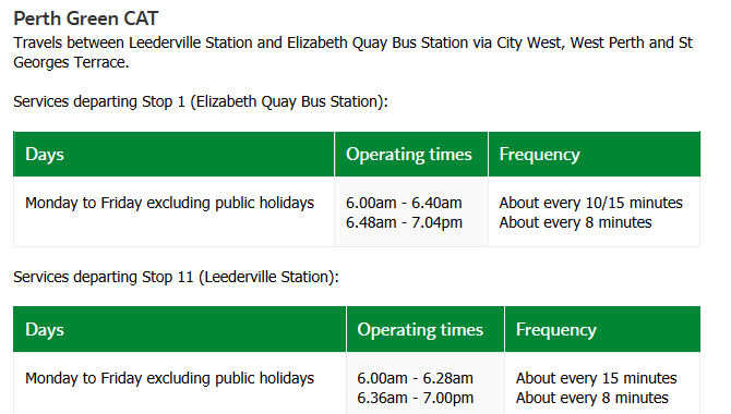 便利な「CAT」無料バスでパース中心街を観光しちゃいましょう。 | 西オーストラリア・パースに行こう！