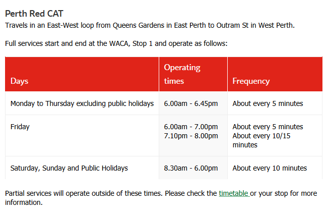 便利な「CAT」無料バスでパース中心街を観光しちゃいましょう。 | 西オーストラリア・パースに行こう！