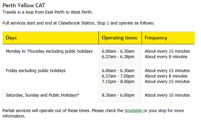 便利な「CAT」無料バスでパース中心街を観光しちゃいましょう。 | 西オーストラリア・パースに行こう！